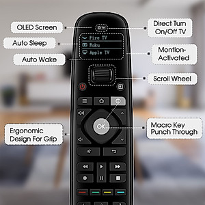 SofaBaton U1 Universal Remote with OLED Display and Smartphone APP, All in One Universal Remote Control for up to 15 Entertainment Devices, Compatible with Smart TVs/DVD/STB/Projector so on