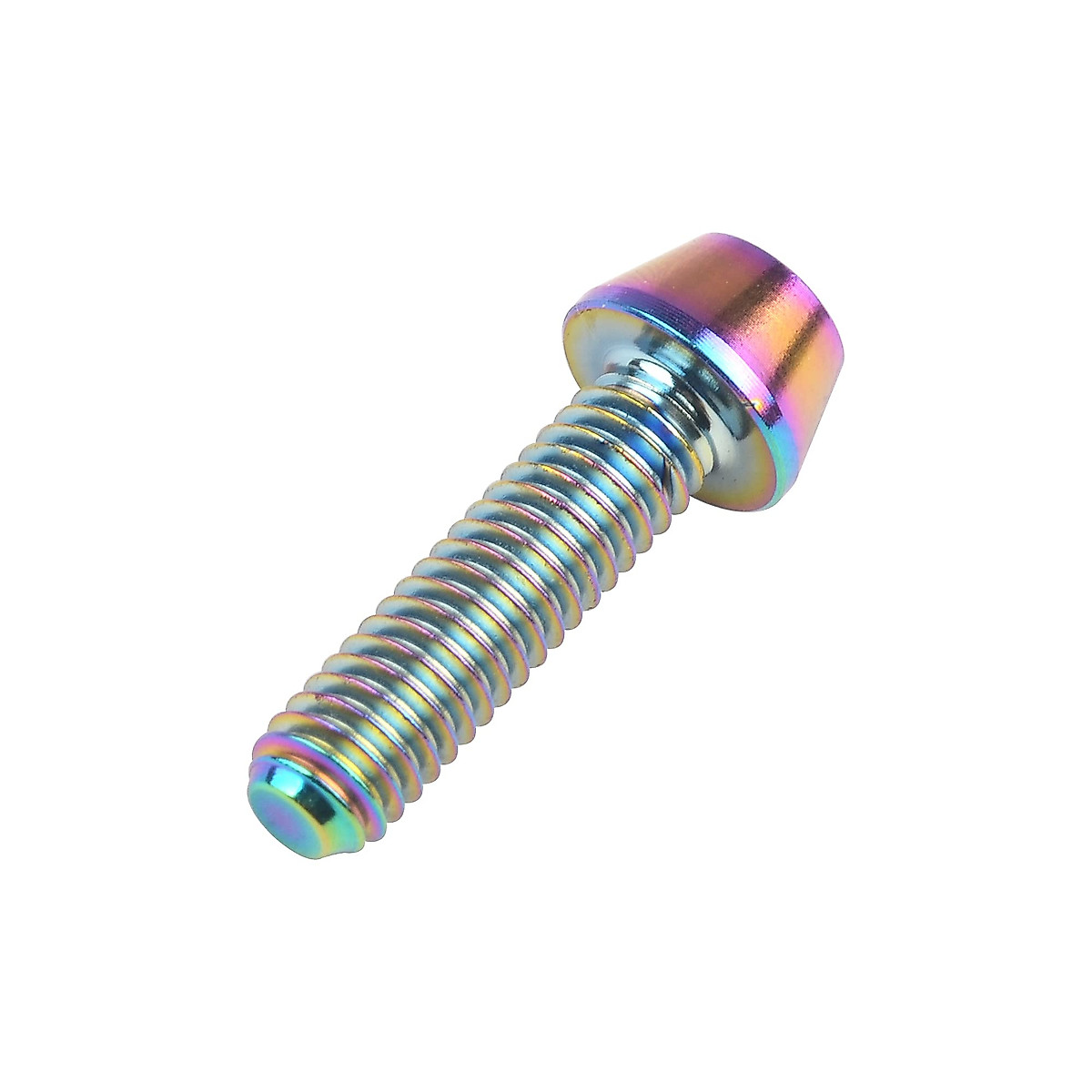 Wanyifa Titanium Ti DIN912 M4 8 15 20mm Tapered Head Hex Bolts Bicycle Screws Pack of 6 (Multicolored, M4x15mm)