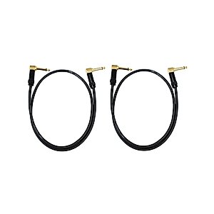 Audio 2000s E27106P2 1/4" TS Right Angle to TS Right Angle 6 Feet Patch Cable (2 Pack)