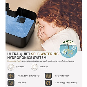 Hydroponics Growing System, 8 Pods Desktop Hydroponic Garden with Custom Spectrum LED Grow Light for Indoor Plants, Ultra-quiet Automatic Cycle Planting Herb Garden Kit with Water Pump for Home Office