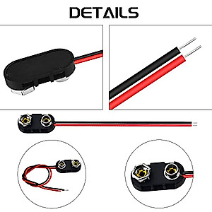 WMYCONGCONG 5 Pack 6 x 1.5V AA Battery Holder with Connector and Hard Plastic Housing T Type Wire (6AA)