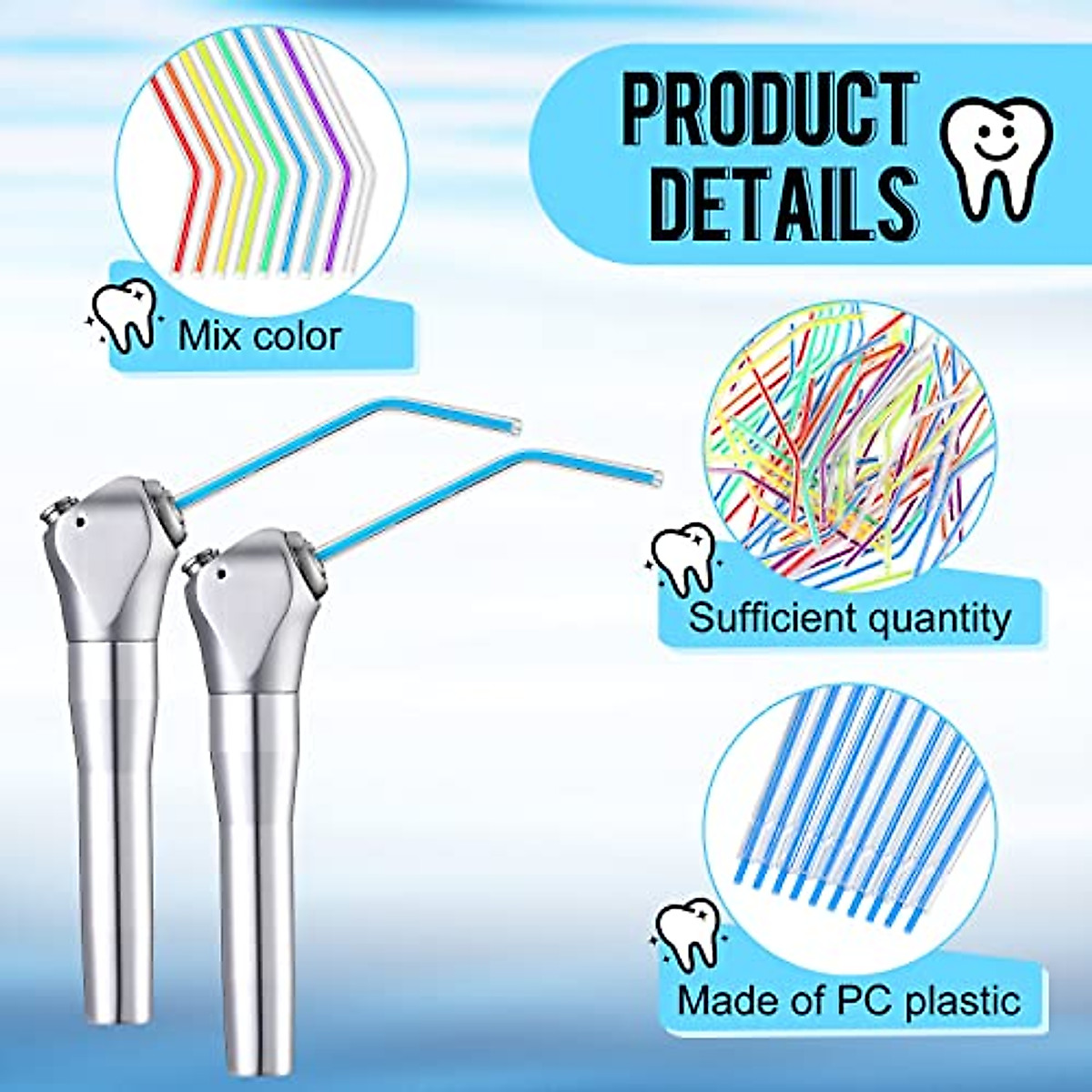 Dental Air Syringe Tip Water Syringe Tip Disposable Spray Nozzles Tips Assorted Rainbow Triple 3 Way Water Syringe Connector for Oral Teeth Cleaning (1000 Pieces)