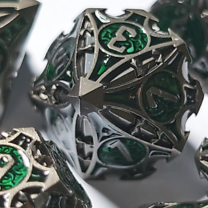 DND Dice,Dungeons and Dragons Dice (Black with Green)