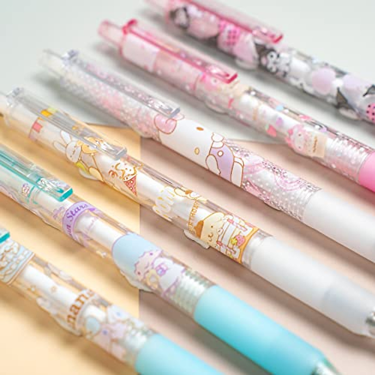 Eiodlulu Anime Gel Ink Pens 6 Pcs Cat Cute Kawaii School Supplies Set Ballpoint Pens For Students Teen Girls Gift Black 0.5mm