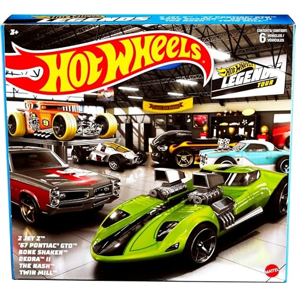 Hot Wheels HW Legends Multipacks of 6 Toy Cars, 1:64 Scale, Authentic Decos, Popular Castings, Rolling Wheels, Gift for Kids 3 Years Old & Up & Collectors