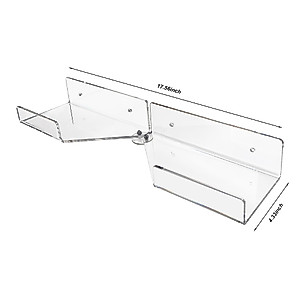 Bathroom Shelf Acrylic Lower or Over The Sink Shelf for Small Bathroom,Behind Faucet & Swivel Corner Floating Shelves for Kitchen Faucet Shelving,Smart Self-Adhesive & Drilling Mount (Large)