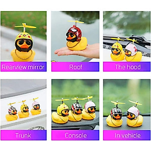 LAYE Car Decoration Rubber Duck Helmet Toys,Yellow Duck Car Dashboard Decorations with Propeller Helmet for Adults, Kids, Women, Men(Spiderman)