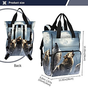 xigua Howling Wolves Diaper Bag Backpack Multi Function Baby Changing Bags Waterproof Large Capacity Travel Back Pack for Mom Dad