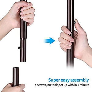 Simple Trending-Double Rod Clothing Garment Rack, Rolling Clothes Organizer on Wheels for Hanging Clothes, Bronze