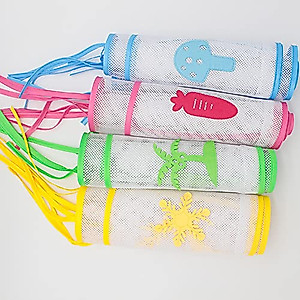 Nylon Mesh Cloth Baby Bedside Hanging Storage Bag, 3 Pockets Baby Crib Storage Bag, Baby Clothes Hanging Diaper Organizer for Baby Cribs and Toys