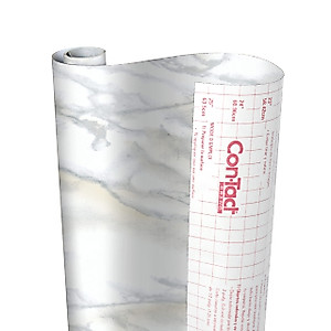 Con-Tact Brand Creative Covering Self-Adhesive Vinyl Drawer and Shelf Liner, 18" x 20', Marble White