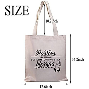 BDPWSS Pastor Wife Appreciation Gift Pastors Are Special But a Pastors Wife Is a Blessing Christian Tote Bag (Pastor wife blessing TG)