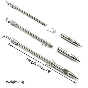 ZHUOCE 10 Pcs Stainless Steel Fish Hunting Arrows Crossbow Fishing Arrows Arrowheads Slingshot Catapult Bow Fishing Arrows Broadheads Dart Slingshots Bowfishing Arrowhead Hunting Tips Points