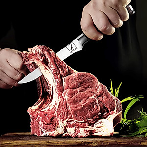 imarku 6 Inch Boning Knife and 7 Inch Meat Cleaver German High Carbon Stainless Steel Knife with Ergonomic Handle for Home Kitchen