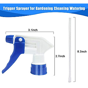 Plastic Spray Bottle Nozzle Heavy Duty Spraying Bottle Replacement Part Leak Proof Mist Water Bottle Spray Nozzle for Chemical Cleaning Solutions All-Purpose Adjustable Head Sprayer 4PCS (Blue)