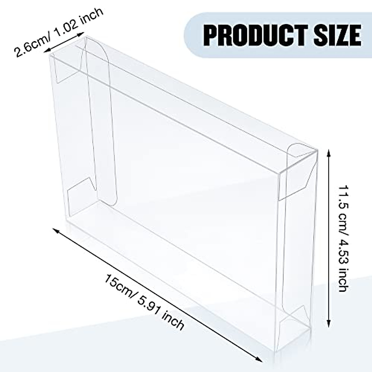 100 Pack Clear Favors Boxes Plastic Gift Boxes Transparent Crystal Photo Greeting Card Storage Box Clear Fold Wrap Boxes Case for A2 Paper Envelope Letter Packaging, 4.5 x 1.0 x 5.9 Inch