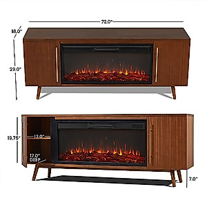 Morris 72" Landscape Electric Fireplace TV Stand in Vintage Black Maple by Real Flame