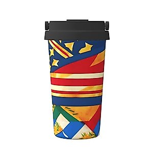 WANGZHAO Native Hawaiian Flags Print Double Wall Stainless Steel Vacuum Insulated Tumbler Cup Home Thermal Cup