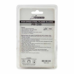 Superior Steel PB1200 3-1/4 Inch (82mm) Resharpenable High-Speed Steel Planer Blades Replaces 1100, 1902, KP0800K, KP0810, LXPK01, LXPK01Z, N1900B, N1900BK DW680, D26676, 26677K Bosch 1594, PL1682