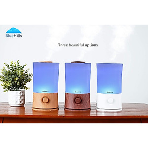 BlueHills Premium 2000 ML XL Essential Oil Diffuser Aromatherapy Humidifier for Large Room Home 40 Hour Run Huge Coverage Area 2 Liter Extra Large Capacity Diffuser High Mist Dark Wood Grain E003