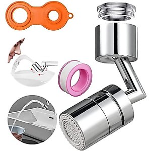 YUYIVEN 720 Degree Swivel Kitchen Sink Faucet Aerator, Dual Function Filter Faucet Head, 720 Rotating Faucet Extender for Bathroom, Flexible Faucet Sprayer Attachment