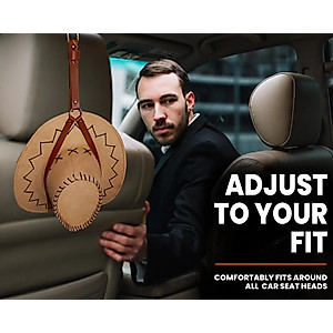 schevzov Cowboy Hat Holder for Truck - Cowboy Hat Holder for Pickup Truck, Car - Cowboy Hat Hanger Maintains The Original Shape of The Hat, Cowboy Hat Rack with Soft Bristle Brush (BROWN)