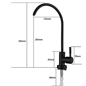 HOMCBEC Lead-Free Reverse Osmosis Faucet Drinking Water Filter Faucet Stainless Steel 304 Kithen Sink Faucet (Matte Black)
