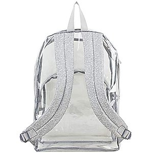 Eastsport Clear Dome Backpack with Adjustable Printed Padded Straps - Gray/Static Dots Print One_Size