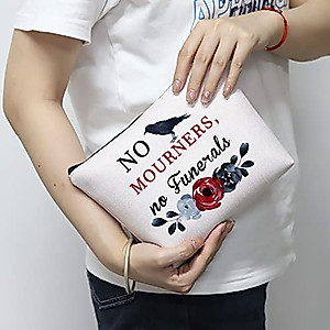 MNIGIU Six Of Crows Inspired Gift No Mourners No Funerals Zipper Pouch Bag for Bookish Crow Club Gift (no Funerals)