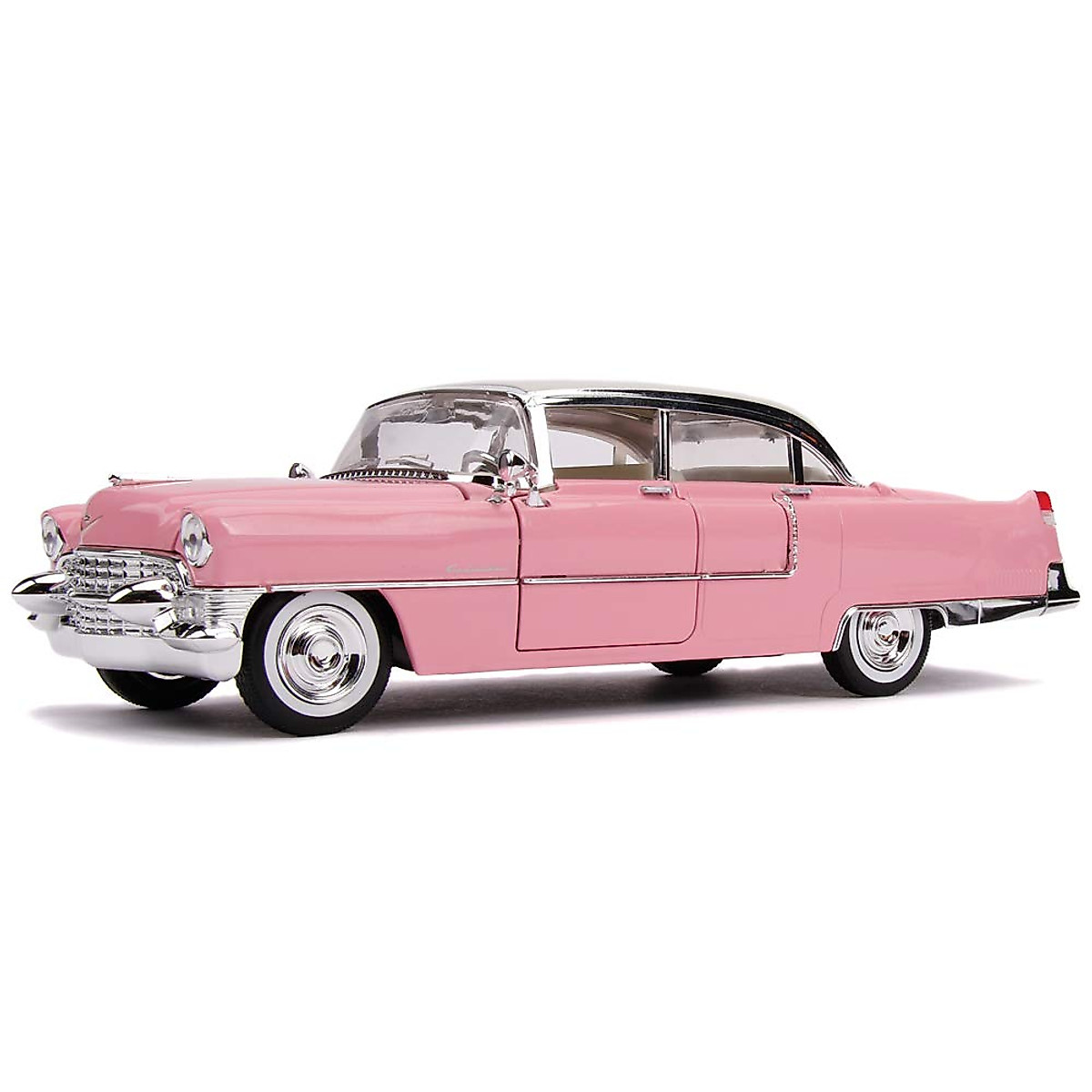 Jada Toys 1955 Cadillac Fleetwood W/ Elvis Figure Pink