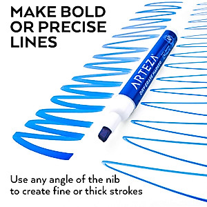 ARTEZA Dry Erase Markers, Bulk Pack of 36, Chisel Tip, Blue Color with Low-Odor Ink, Whiteboard Pens