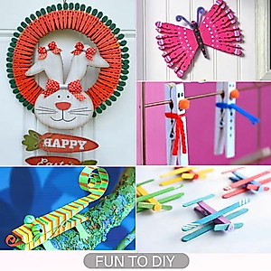 Clothes Pins, Colored Clothespins 50 PCS 2.9" Natural Birchwood Close Pins, Strong Grip, Rainbow Colorful Clothespins, Multi-Purpose Colored Clothes Pins for Crafts, Hanging Clothes, Laundry