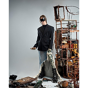 TYA Oversized Wrap Around Sunglasses for Women Men, Futuristic Rave Curved Lens Shades, Fashion Trendy Shield Sun Glasses