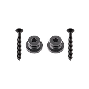 Rubatone Guitar Strap Buttons Strap Pins End Pins for Acoustic Guitar Electric Guitar Banjo Ukulele Mushroom Head Set of 2pcs Black.