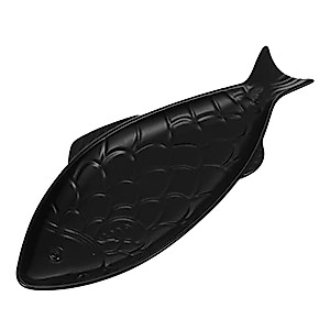 UPKOCH Jewelry Tray 2pcs for Ceramic Steaming Oval Plates, Japanese Sushi, Restaurant Porcelain and Dish Snack Tray Storage Salad Dish: Shape Trays Design Fruit Black Large Decorative Tray