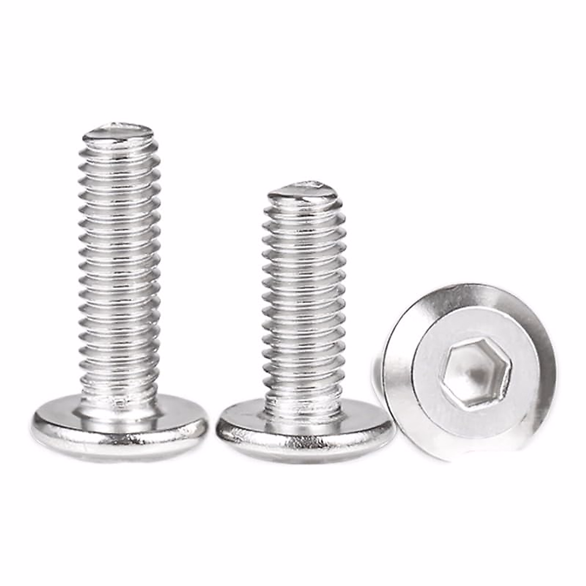 Hexagon Socket Screws 10pcs 304 Stainless Steel chamfered Hexagon Socket Head Screws Flat Head Screws Round Head Bolts hex Socket Head Screws (Size : M5*12)