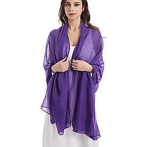MissShorthair Womens Solid Color Scarfs Long Lightweight Scarf for Women Large Sheer Wrap Shawl