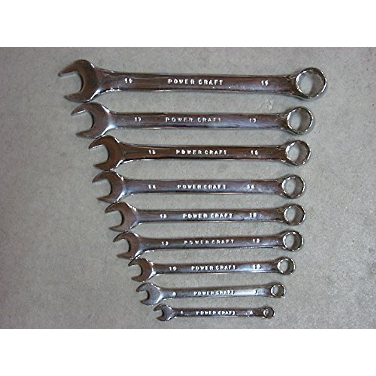 Metric Wrench Set, 9 Chrome Vanadium Combination Open End and Box End Wrenches with Organizer Storage Case