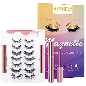 VESHELY Magnetic Eyelashes with Eyeliner 5 pairs