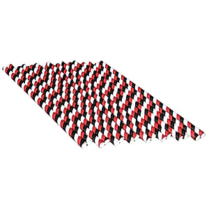 Havercamp 12 Count Red, Black and White Drinking Straws Team Colors Party Collection