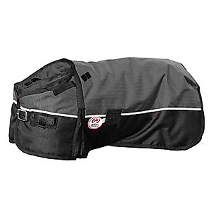 Derby Originals Horse Tough 600D Ripstop Waterproof Reflective Winter Dog Coat 150g Medium Weight, Black, 17.5"