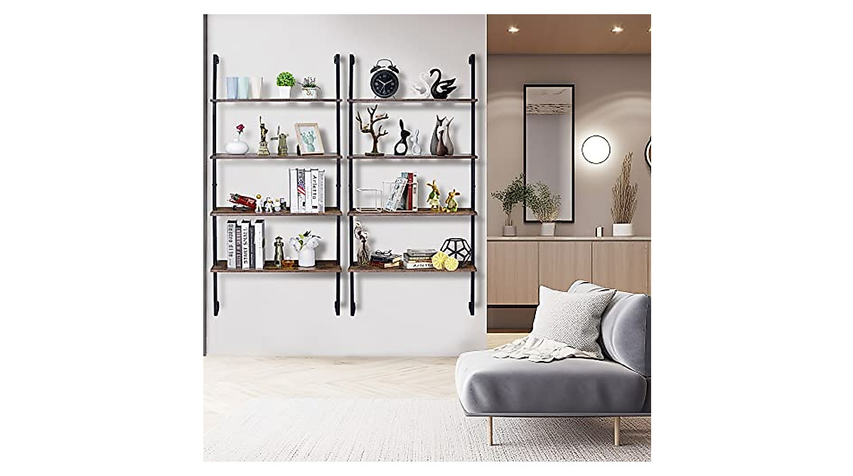 ZenStyle 4-Shelf Floating Bookcase | Industrial Design