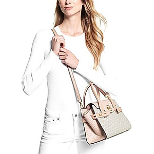 Michael Kors Carmen Colorblock Medium Flap Satchel -Buff Multi