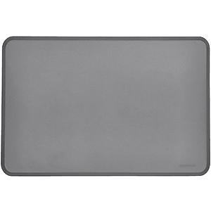 Amazon Basics Waterproof Anti-Slip Silicone Pet Food and Water Bowl Mat, 24 x 16 Inches, Gray