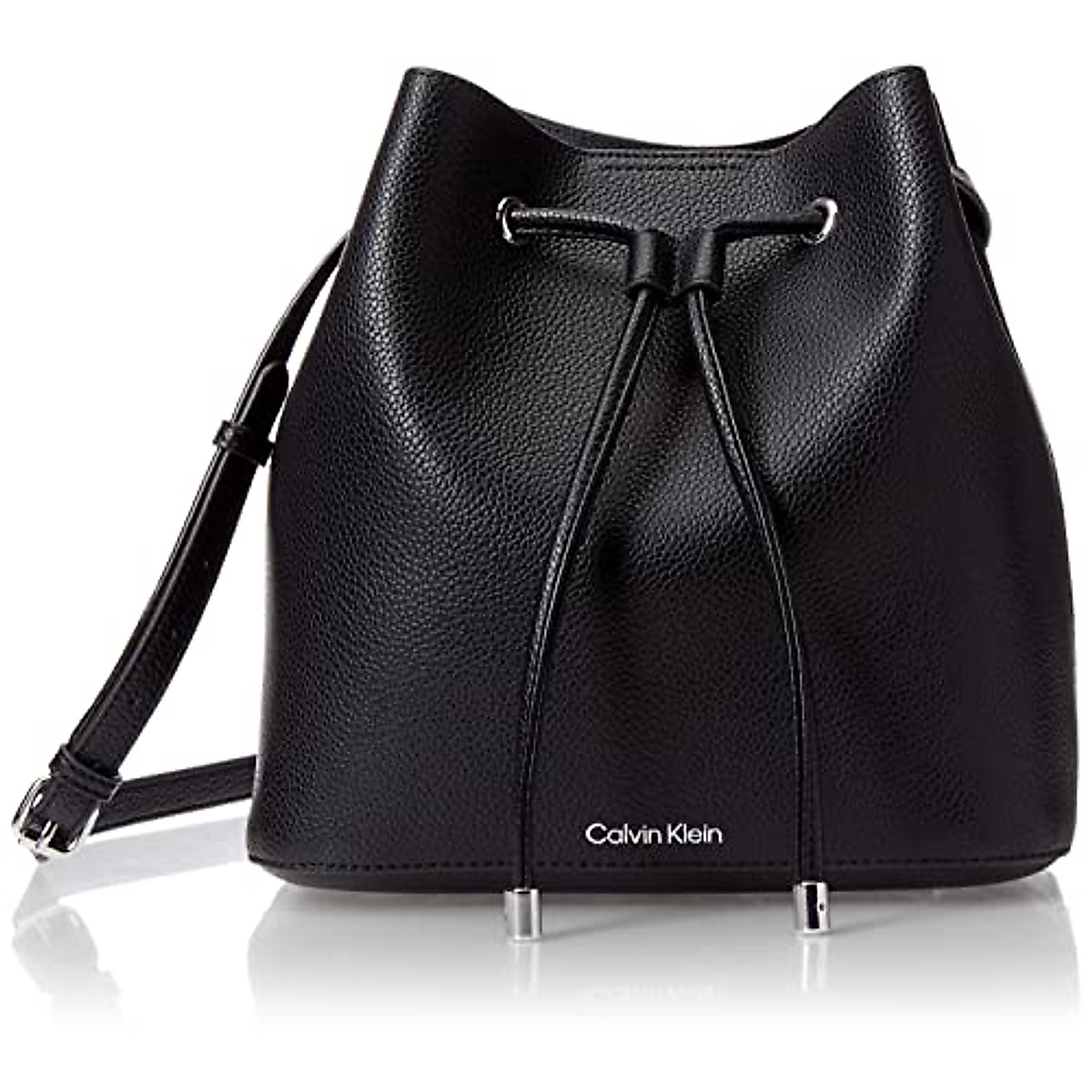 Calvin Klein Gabrianna Novelty Bucket Shoulder Bag, Black/Silver 1