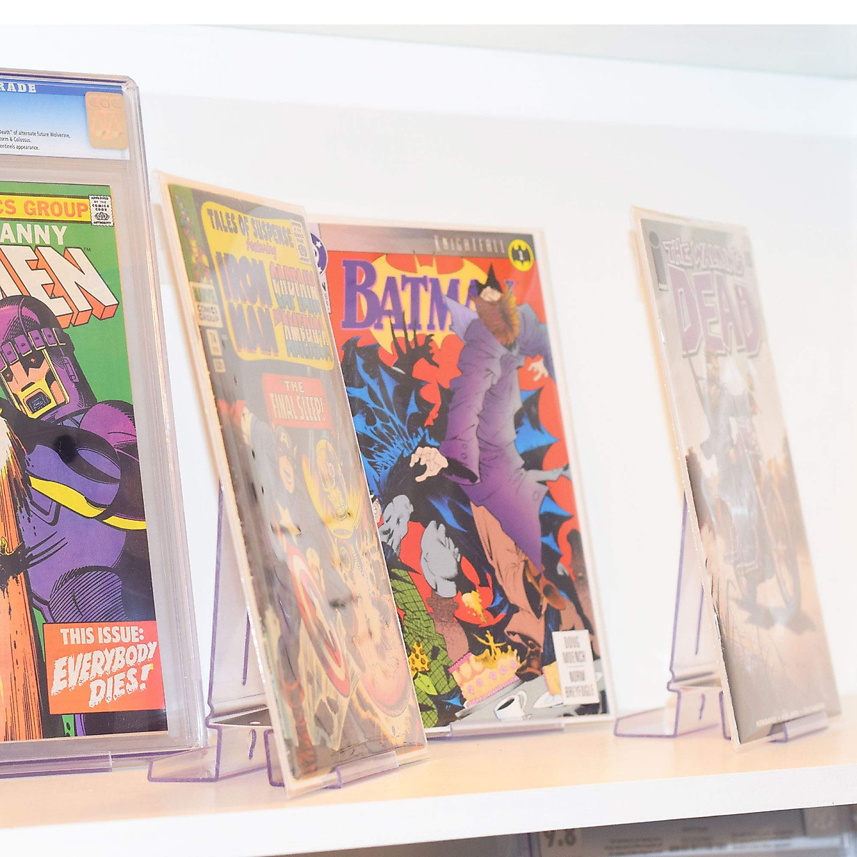 CollectorMount Comic Mount 5 Pack, Comic Book Shelf Stand or Wall Mount Display, Invisible and Adjustable