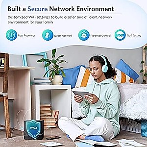 Mesh WiFi System - Mesh Router up to 6000 sq. Ft and 90 Devices Whole Home Coverage, 1200Mbps WiFi Mesh Network, WiFi Router/Extender Replacement, Gigabit Ports, Easy Setup, Parental Control (3 Pack)