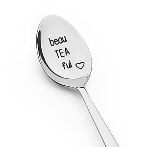 Tea Lover Gifts for Women Girls Tea Spoons for Tea Drinker Gifts for Women Christmas Gifts for Mom Grandma Gifts Birthday Gifts for Girlfriend Wife Teaspoons Gifts for Her