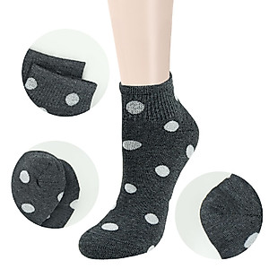 Benefeet Sox Cute Ankle Socks for Women Girls Novelty Polka Dot Patterned Socks Funny Colorful Designed Summer Short Socks Cool Cotton Low Cut Socks Casual Socks 5 Pair