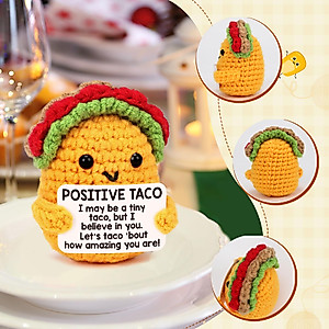 TuSuQing Gamer Gifts for Men Mini Positive Crochet Taco Boyfriend Teenage Boy Birthday Christmas Gifts Box Christmas Small Gifts for Women Birthday Gifts